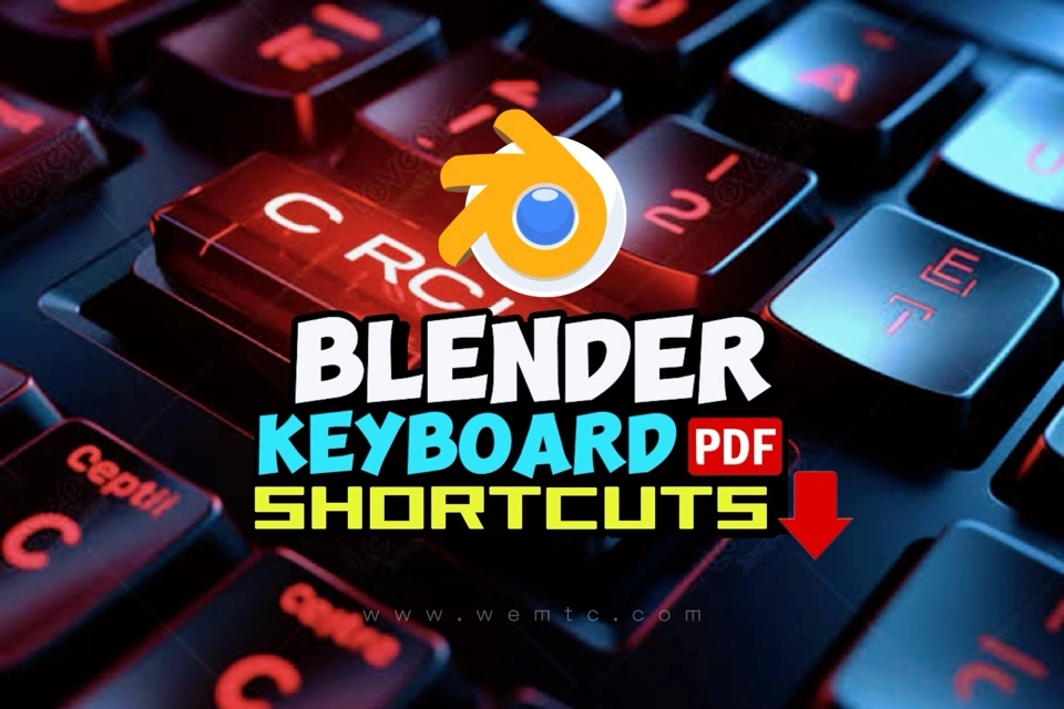Blender 3D Shortcut Keys - PDF File Included - WeMTC